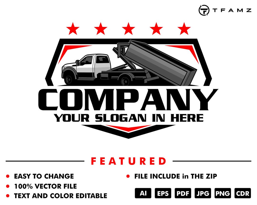 Dump Trailer Logo Template - Truck Rental, Automotive (digital Download ...