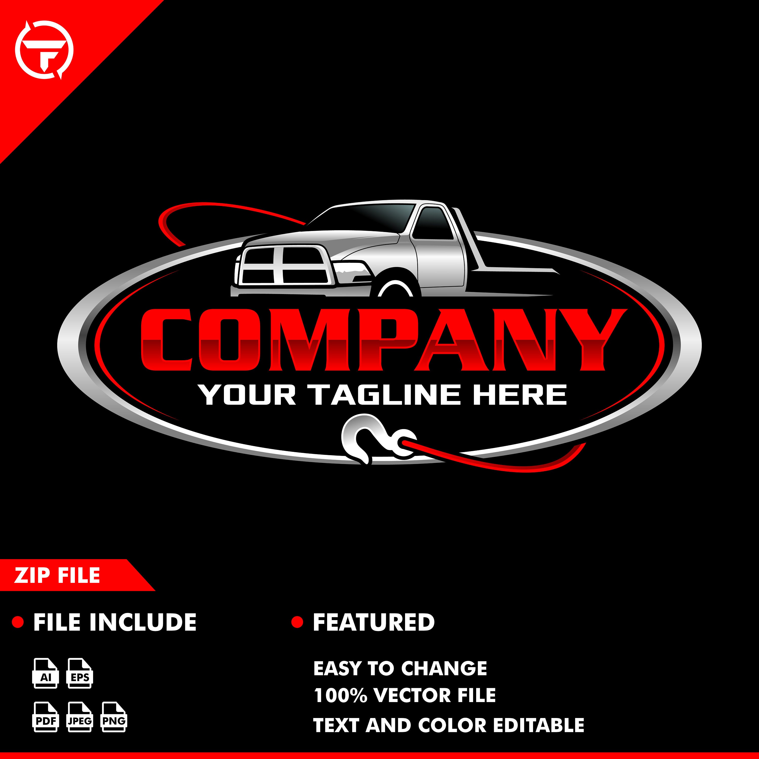 Towing Logo Template Truck Logo Service Logo Logo Design Etsy