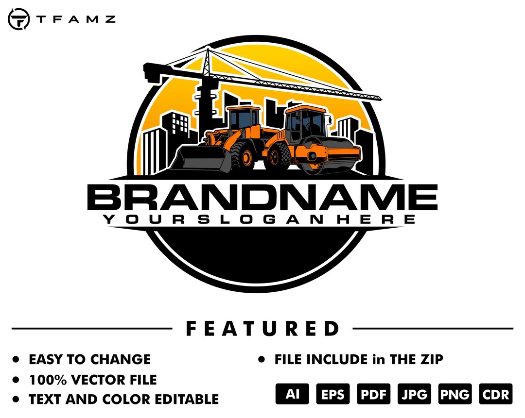 Bulldozer Logo Template - Compactor Logo - Heavy Equipment ...