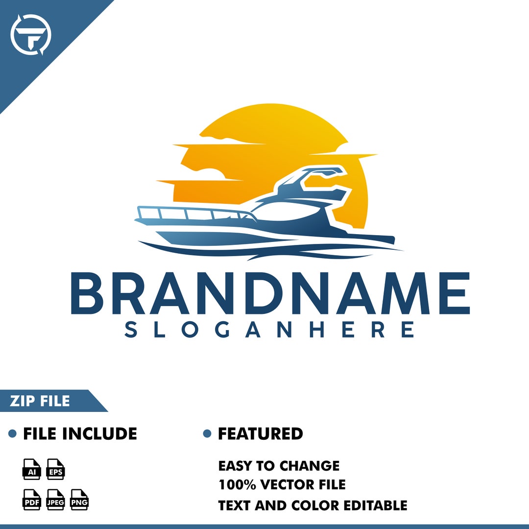 Boat Logo - Ship - Travel - Fishing - Water - Speed Boat - Vector ...