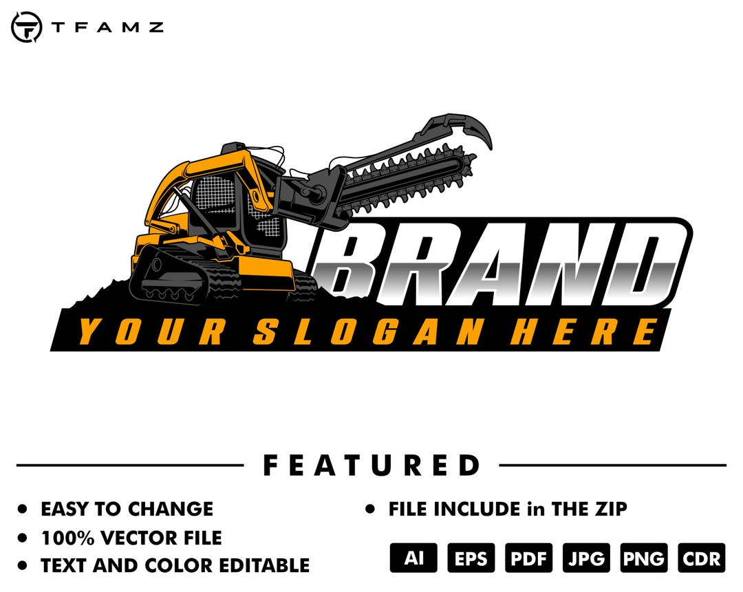Trencher Logo Template - Skidsteer Logo - Excavator Logo - Service Logo ...