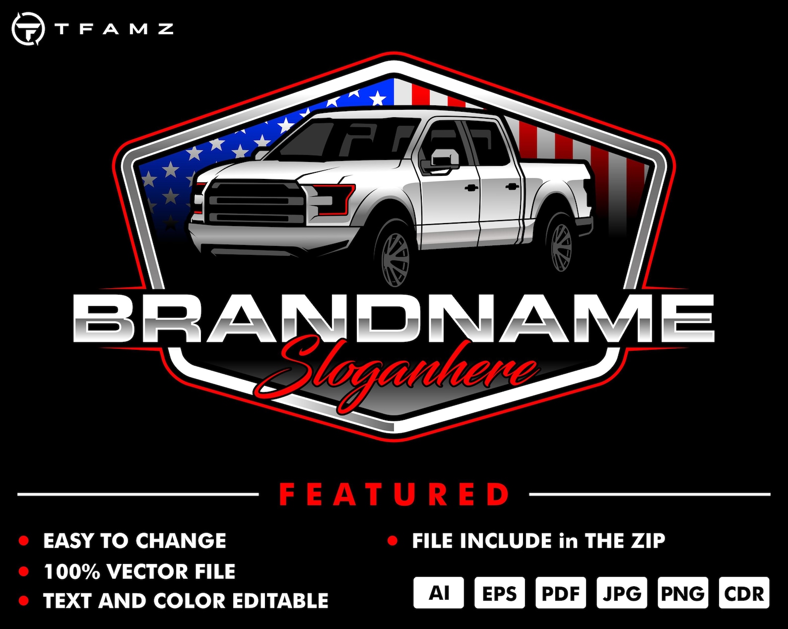 Truck Logo Template - Auto Repair, Service, and Trailer (digital ...