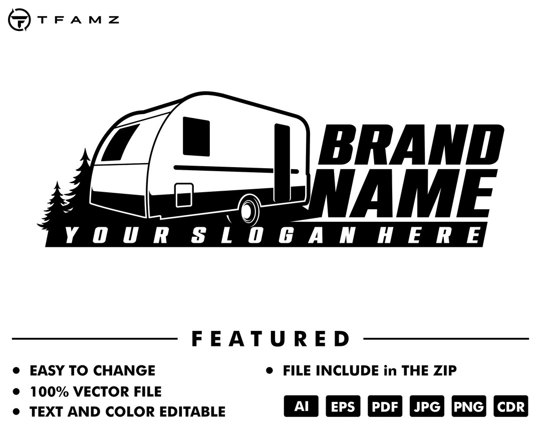 Caravan Logo - Camping Logo - Adventure - Mountain - Car Logo - Van ...