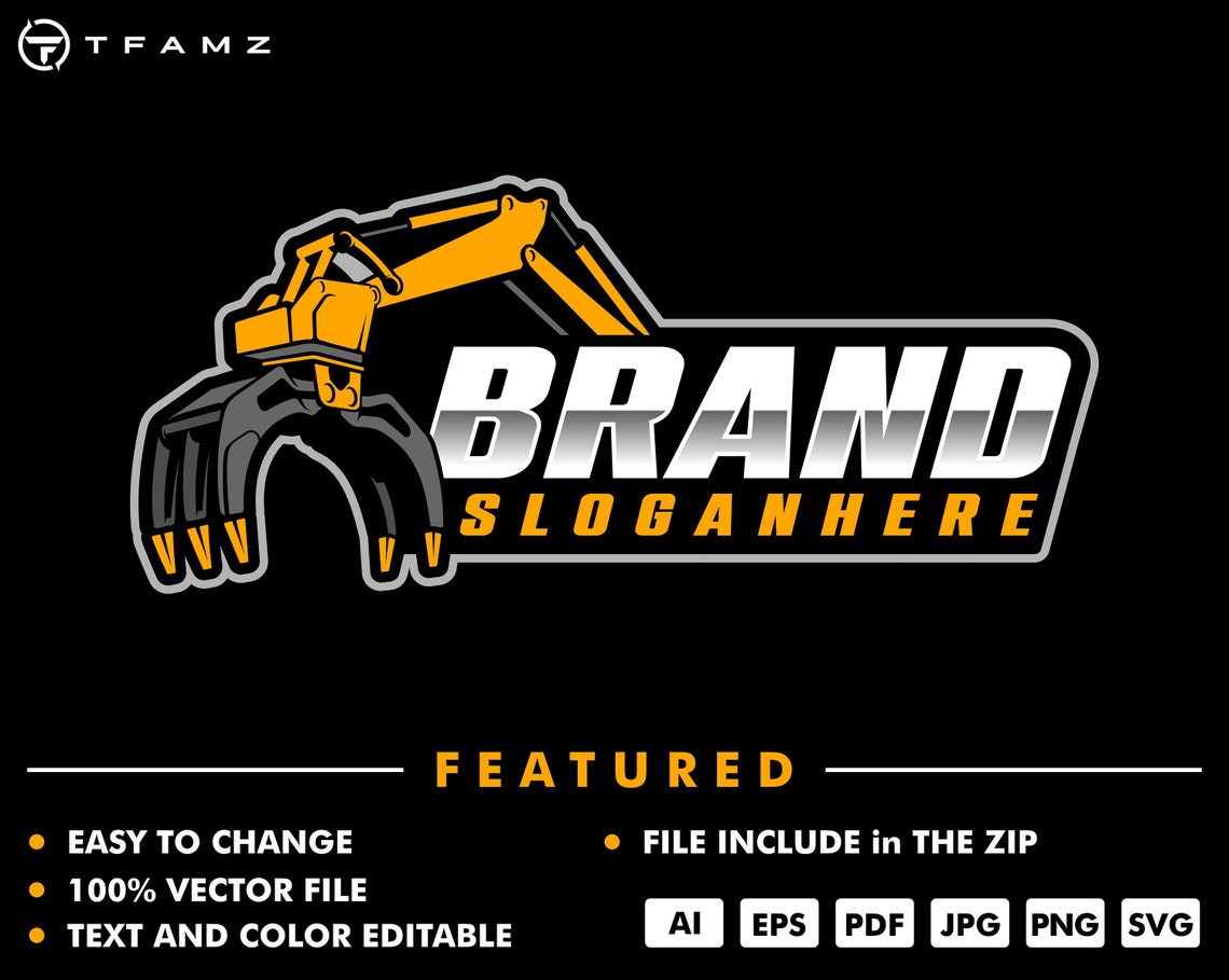 Excavator Logging Logo - Logging Logo - Logging - Excavator Logo ...
