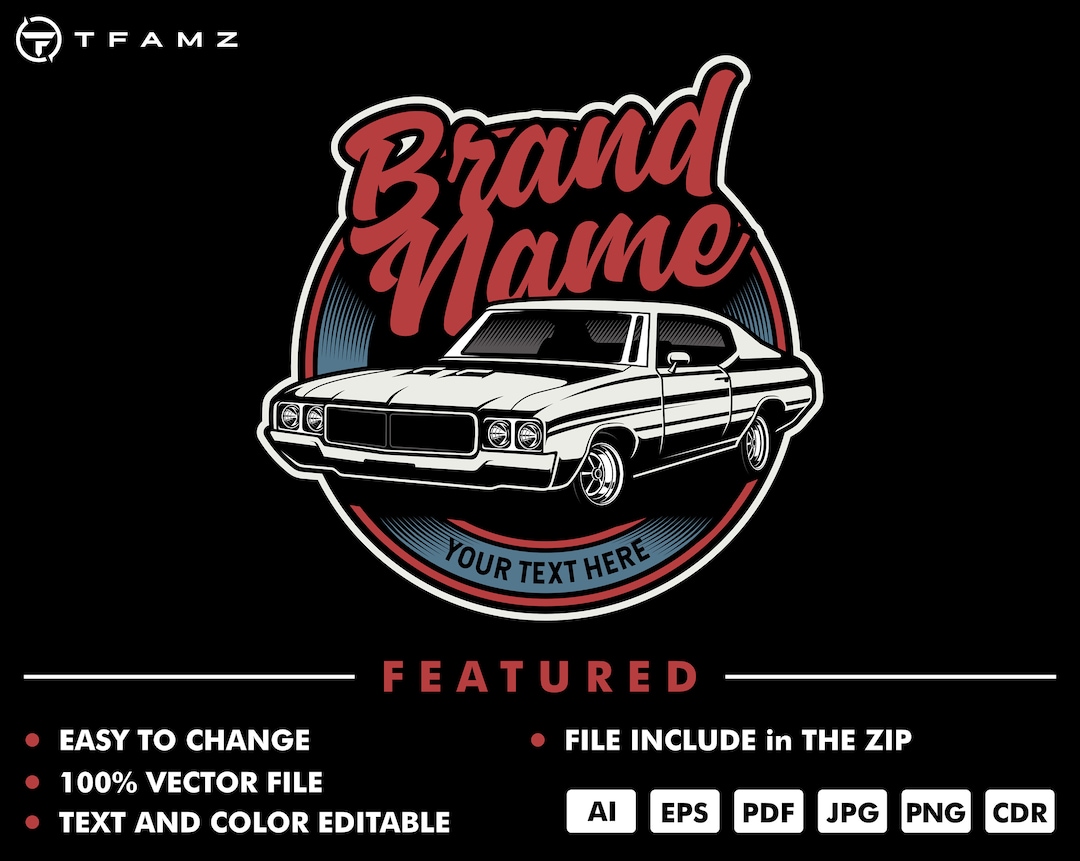 Car Logo Template Classic Car Logo Vintage Car Club Logo America Car ...
