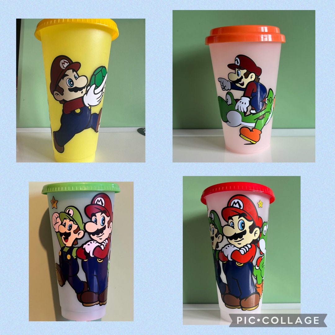 Mario Cold Cups-12oz-mario Bros Luigi-24oz - Etsy