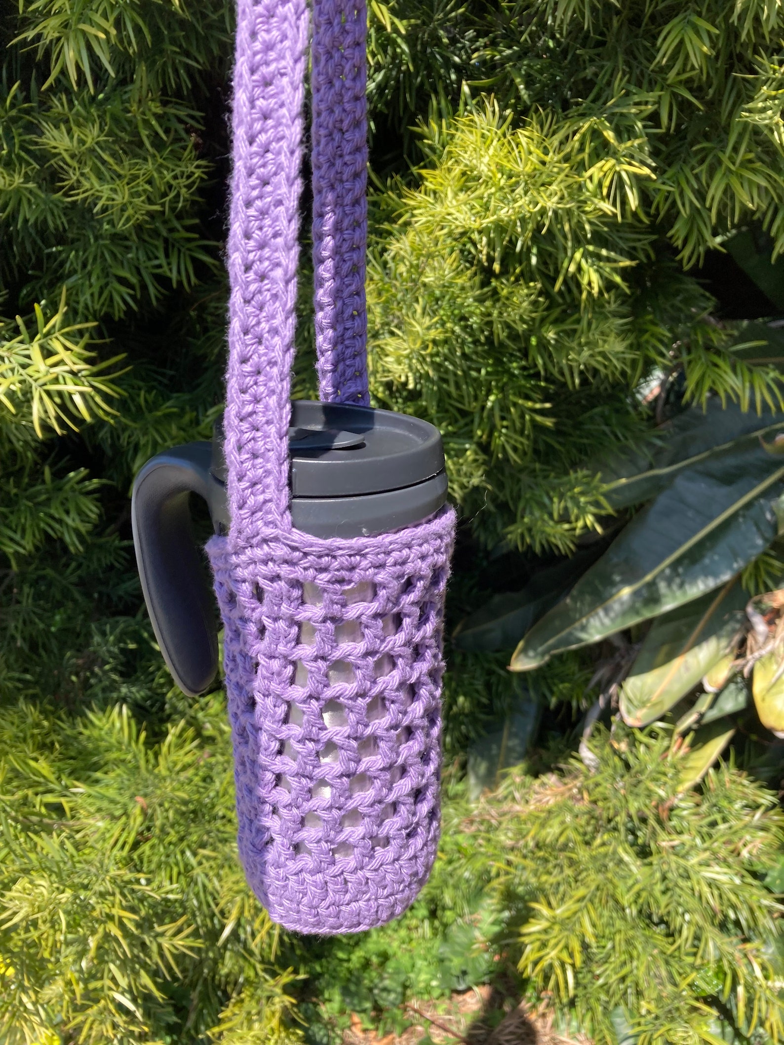 SALE Crochet Handmade Water Bottle Holder, With Strap, Washing Machine ...