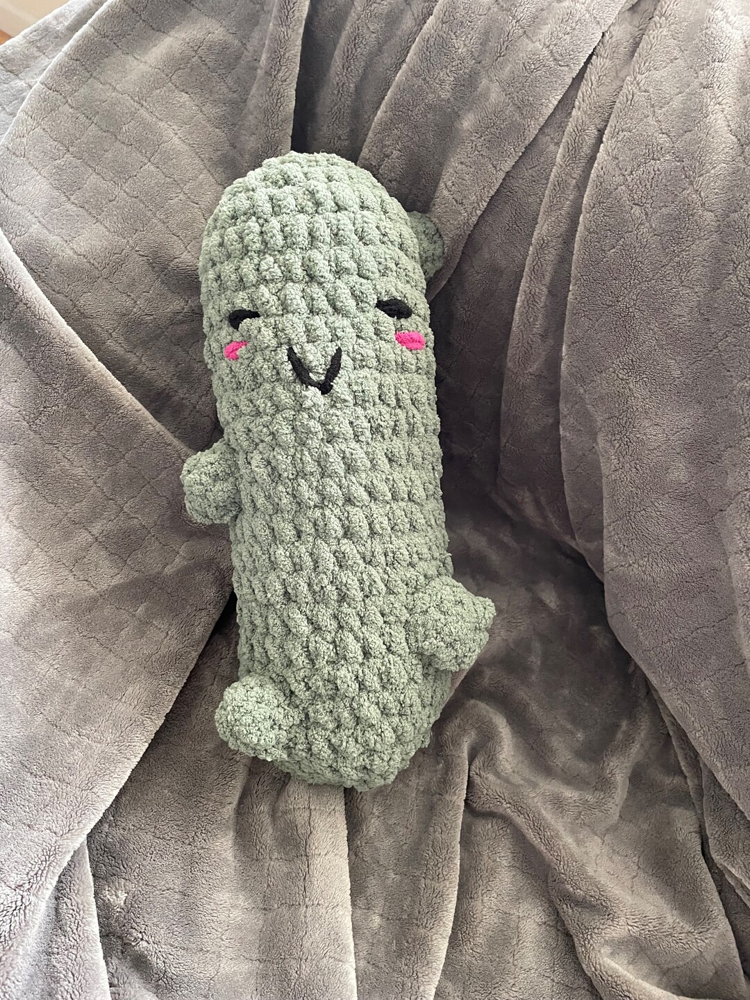Cozy Crochet Deco, Large Pickle Pillow Plush, Crochet Pickle Item ...