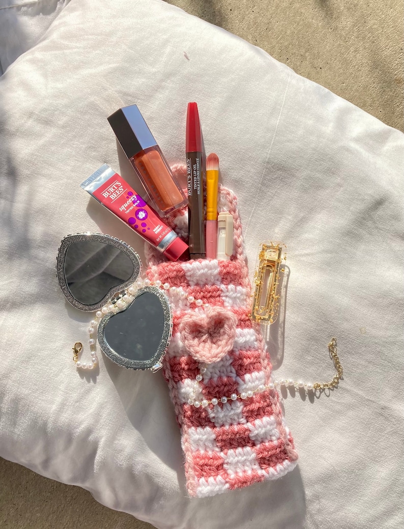 ON SALE Now!!cute Crochet Pouch, Crochet Makeup Bag, Crochet Pencil ...