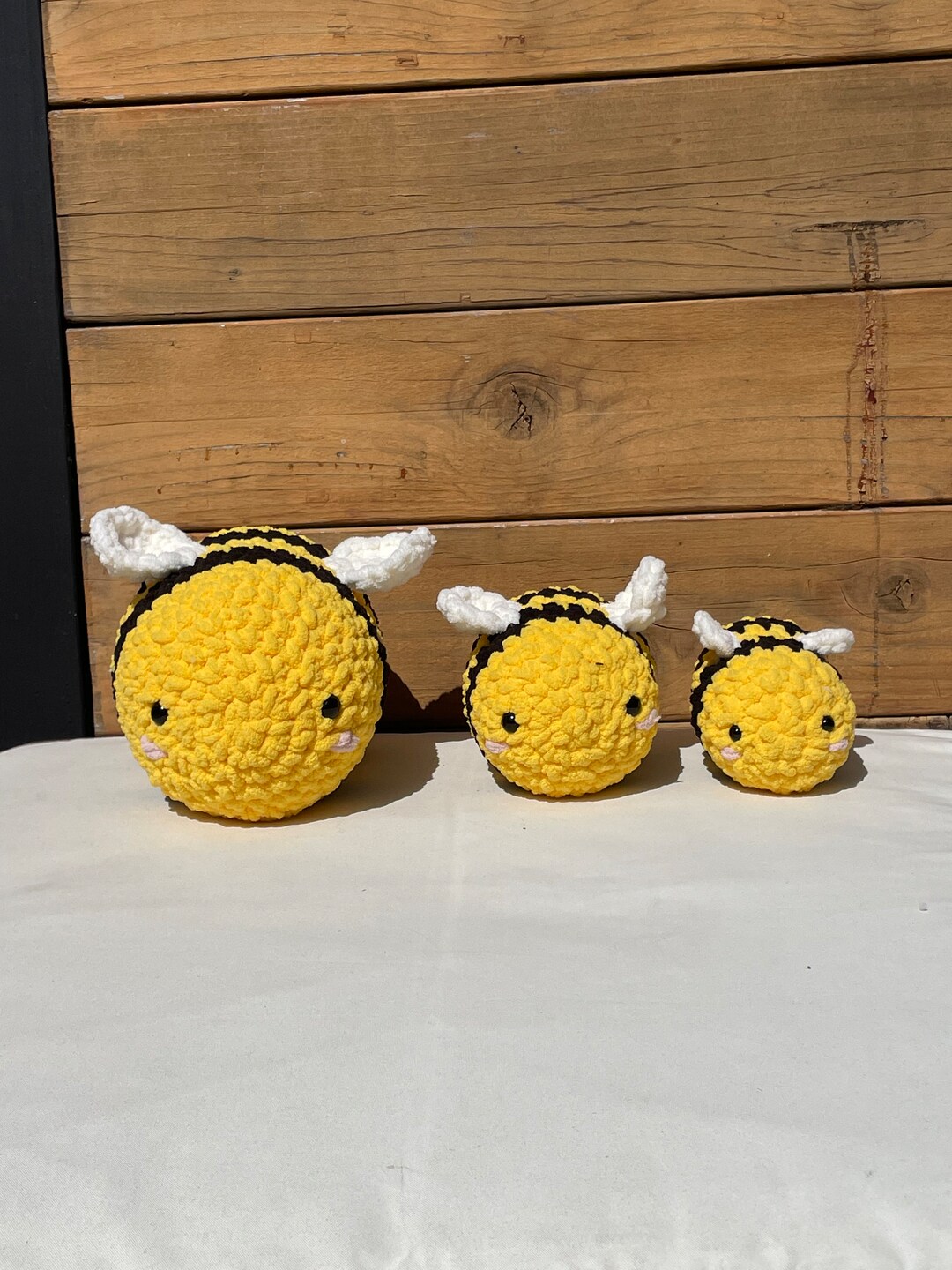 Crochet Bee Plushy in 3 Sizes, L Bee, M Bee S Bee, Crochet Gift ...