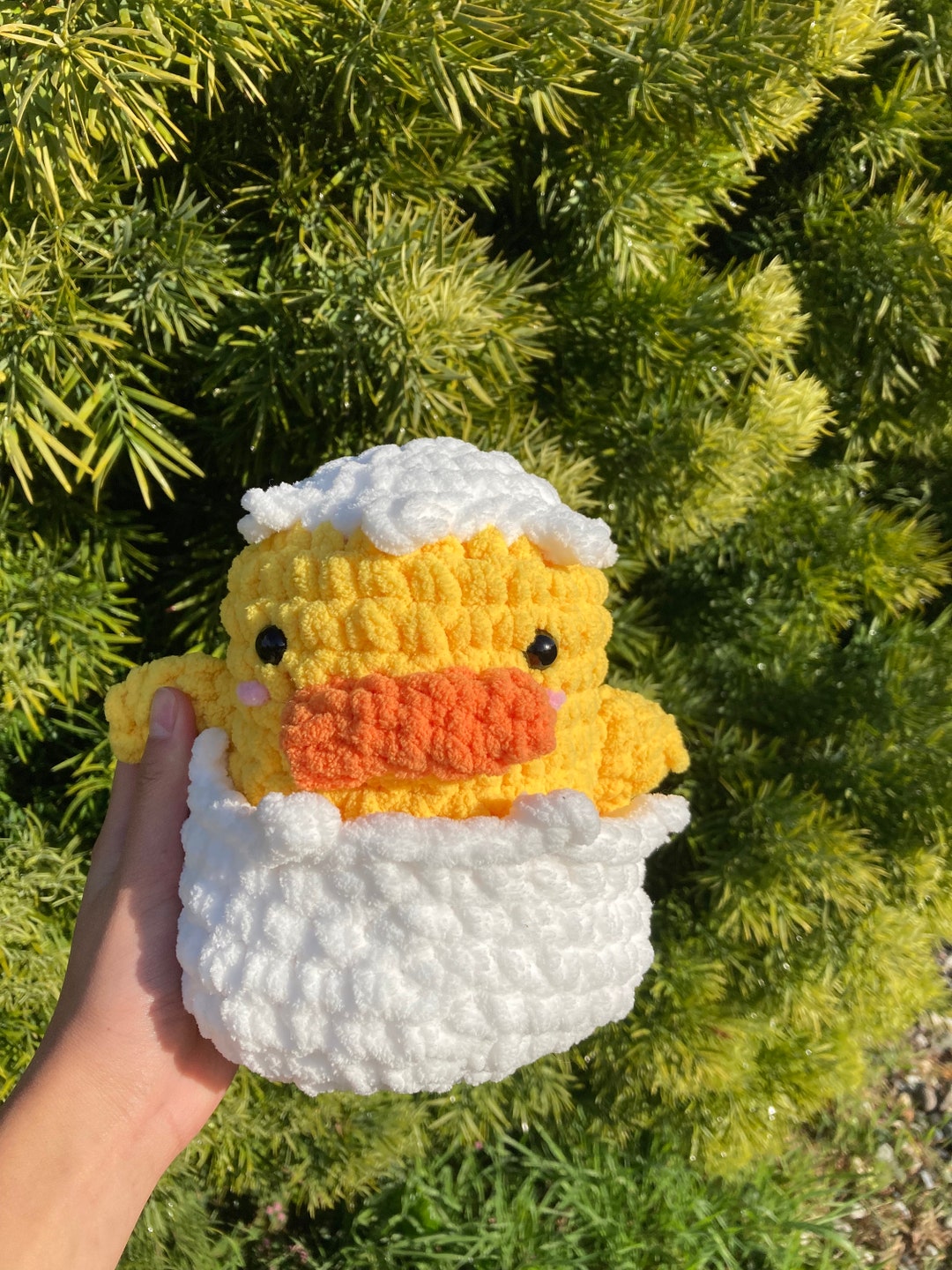 EASTER Gift Crochet Chick Plush + Shell Plushie for Deco - Etsy