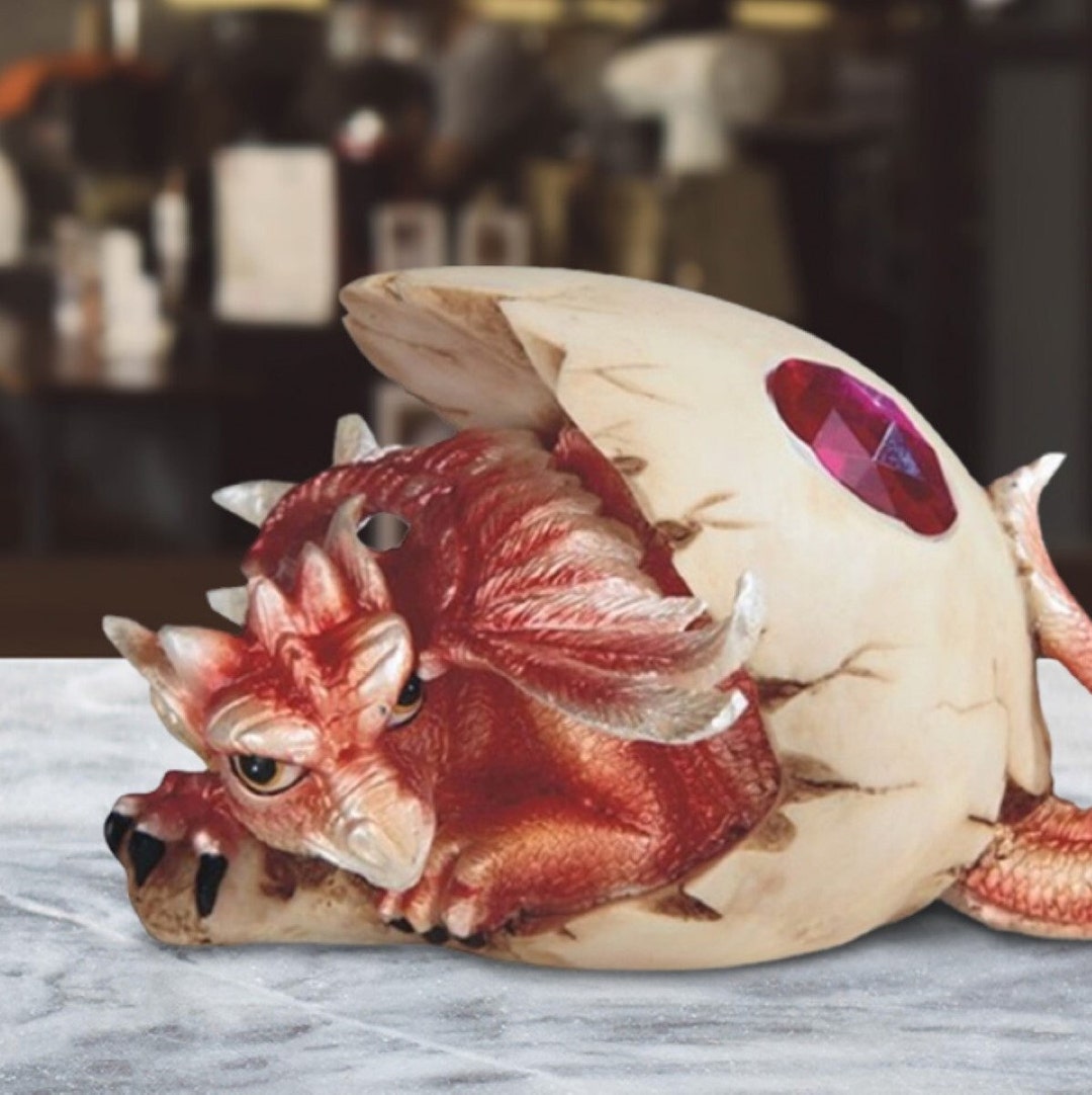 Birthstone Dragon Baby Hatchling in Egg Fantasy Figurine July - Etsy