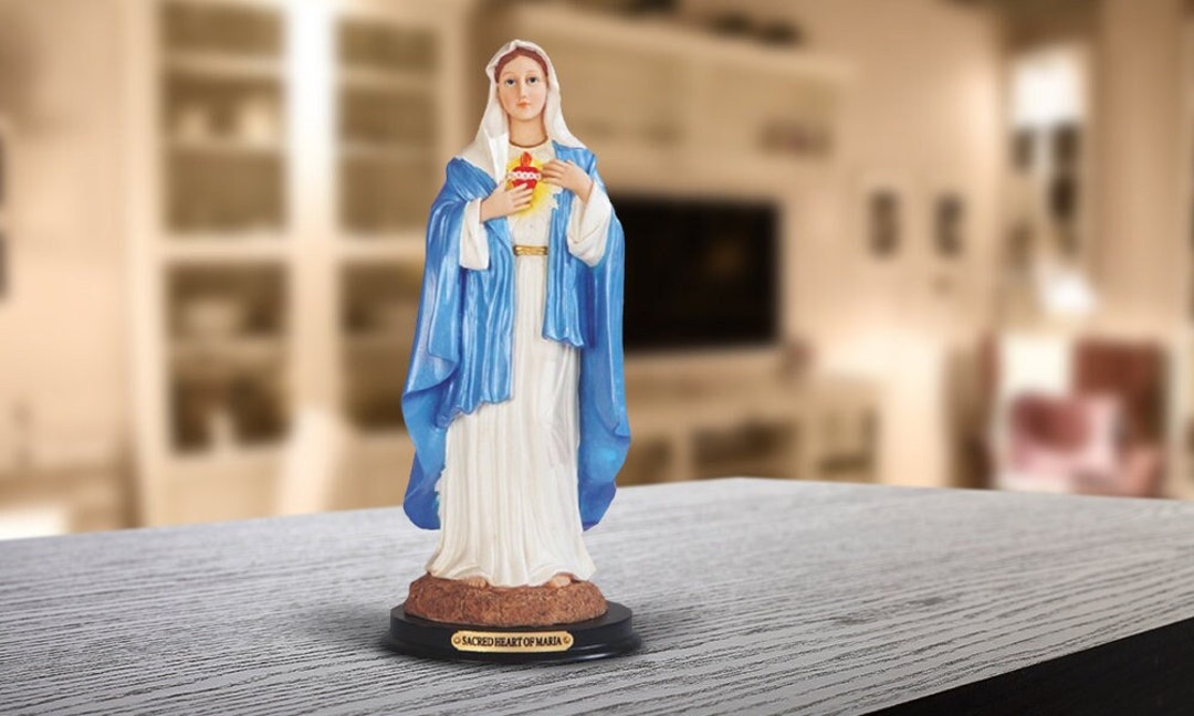 12h Sacred Heart of Maria Statue Holy Figurine Statue Fantasy ...