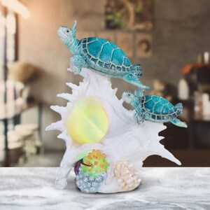 LED Night Light Statue Marine Life Home Decoration Figurine - Etsy