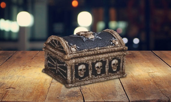 FC Design Treasure Chest Box Haunted Skull Trinket Box