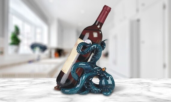 Blue Octopus Wine Rack Bottle Holder Dining Room Decoration - Etsy