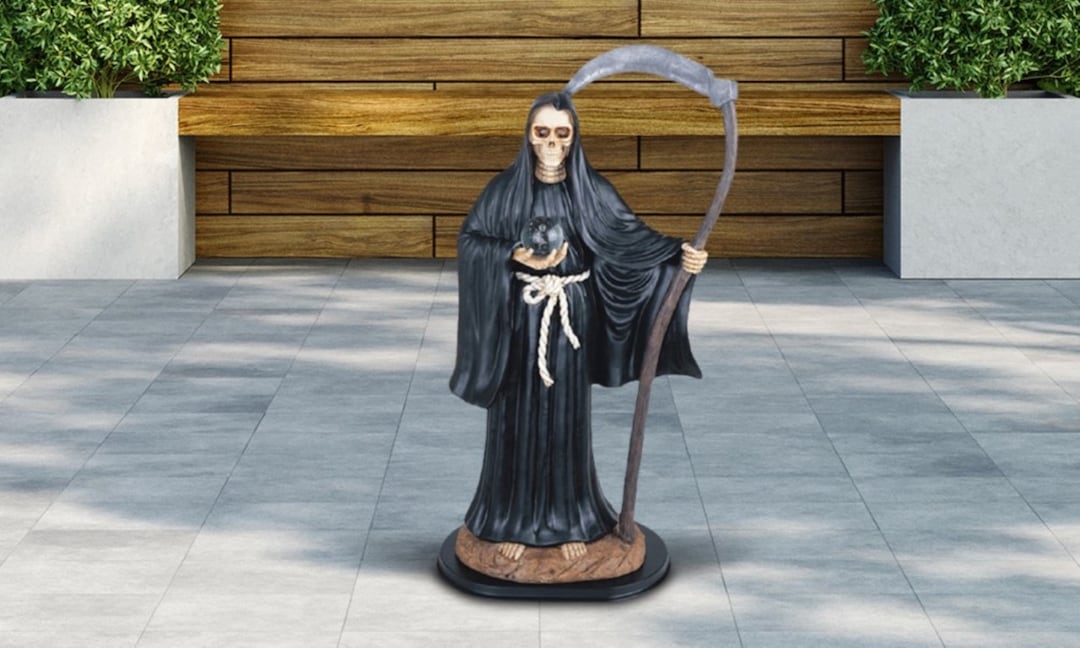 Santa Muerte Holding Scythe Statue Our Lady of the Holy Death - Etsy