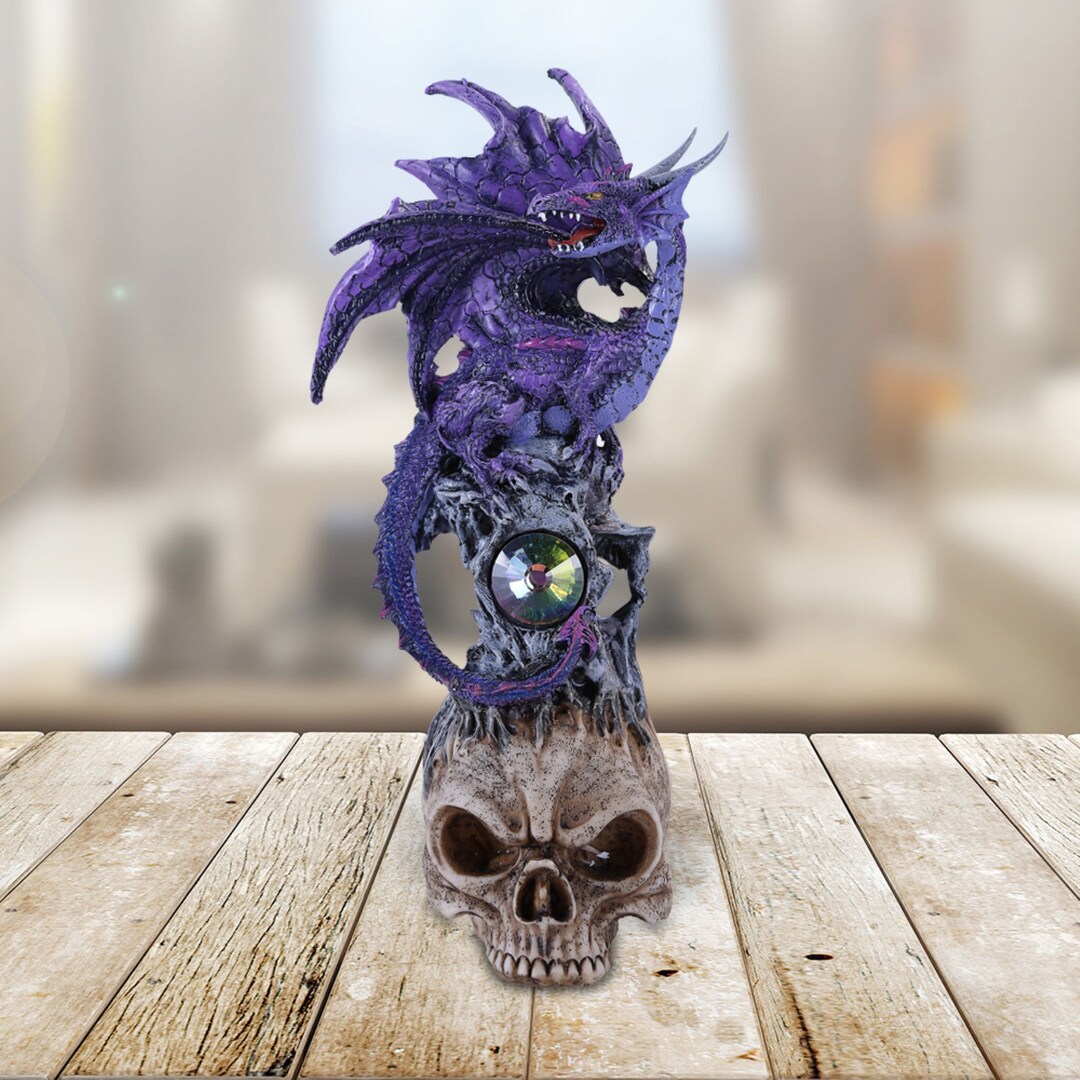 10h Dragon on Skull Figurine Statue Room Decor Room/home - Etsy
