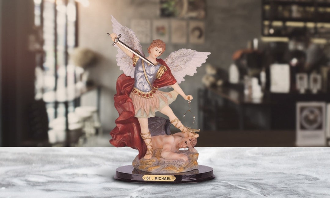 Archangel Michael Statue Saint Michael the Strongest Angel - Etsy