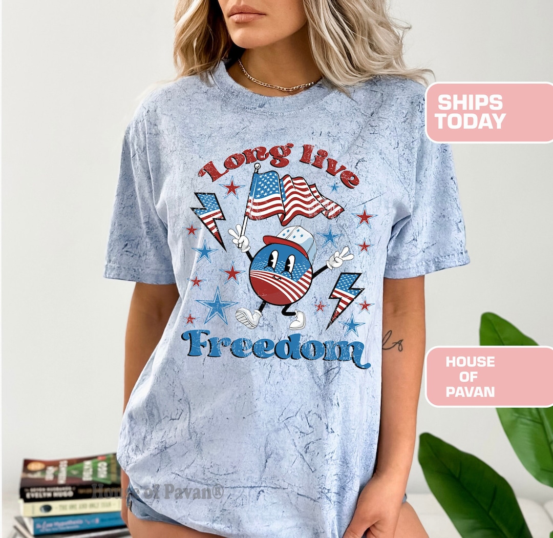 Long Live Freedom Graphic Tee – Comfort Colors® 4th of July Shirt, Red ...
