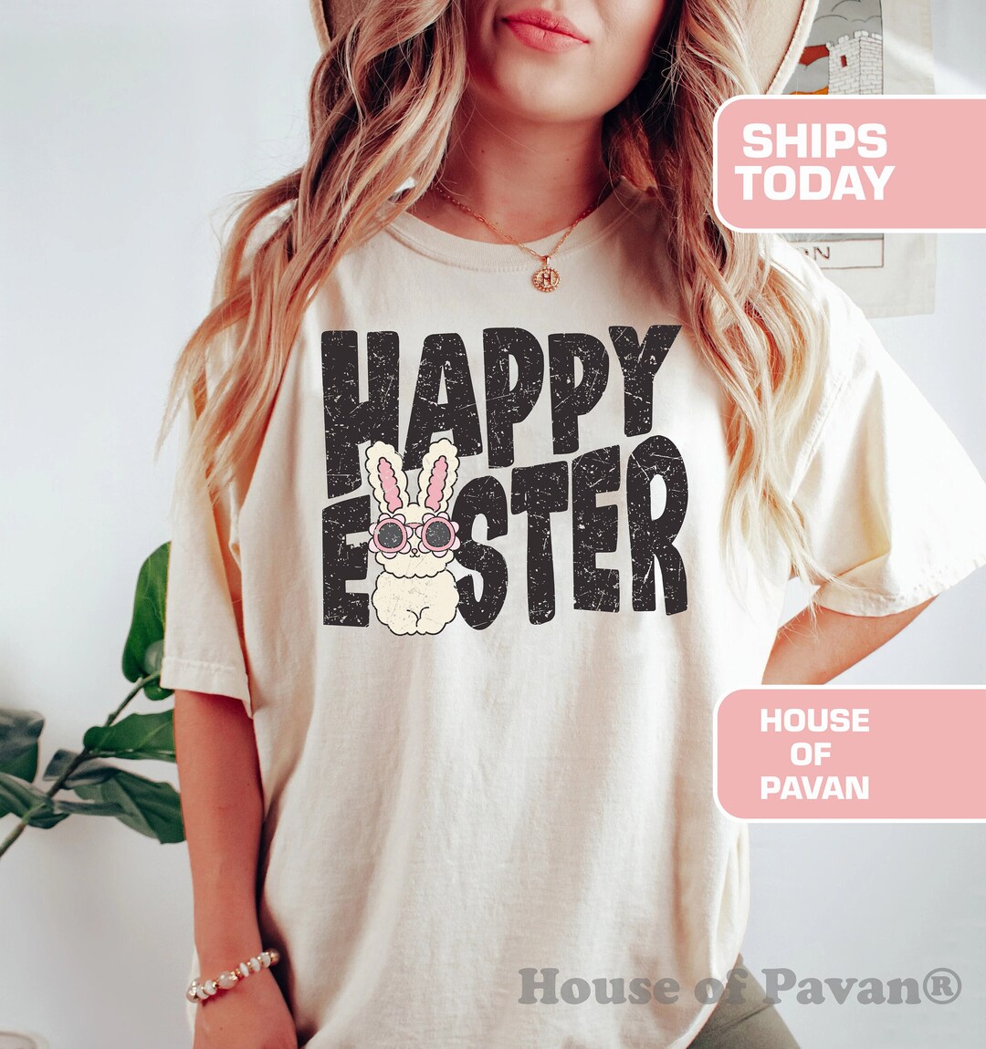 Happy Easter Shirt, Retro Easter Shirt, Rabbit Lover Gift, Easter Egg ...