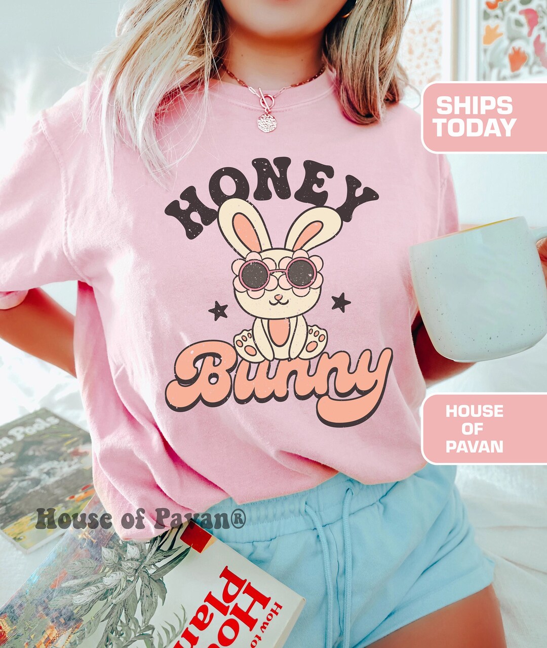 Bunny Tee, Cute Easter Shirt, Happy Easter Bunnies Shirt, Easter ...