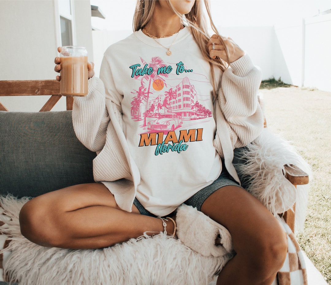 Miami Beach Tshirt, Vacation Graphic Tees, Girls Trip, Florida, Comfort ...