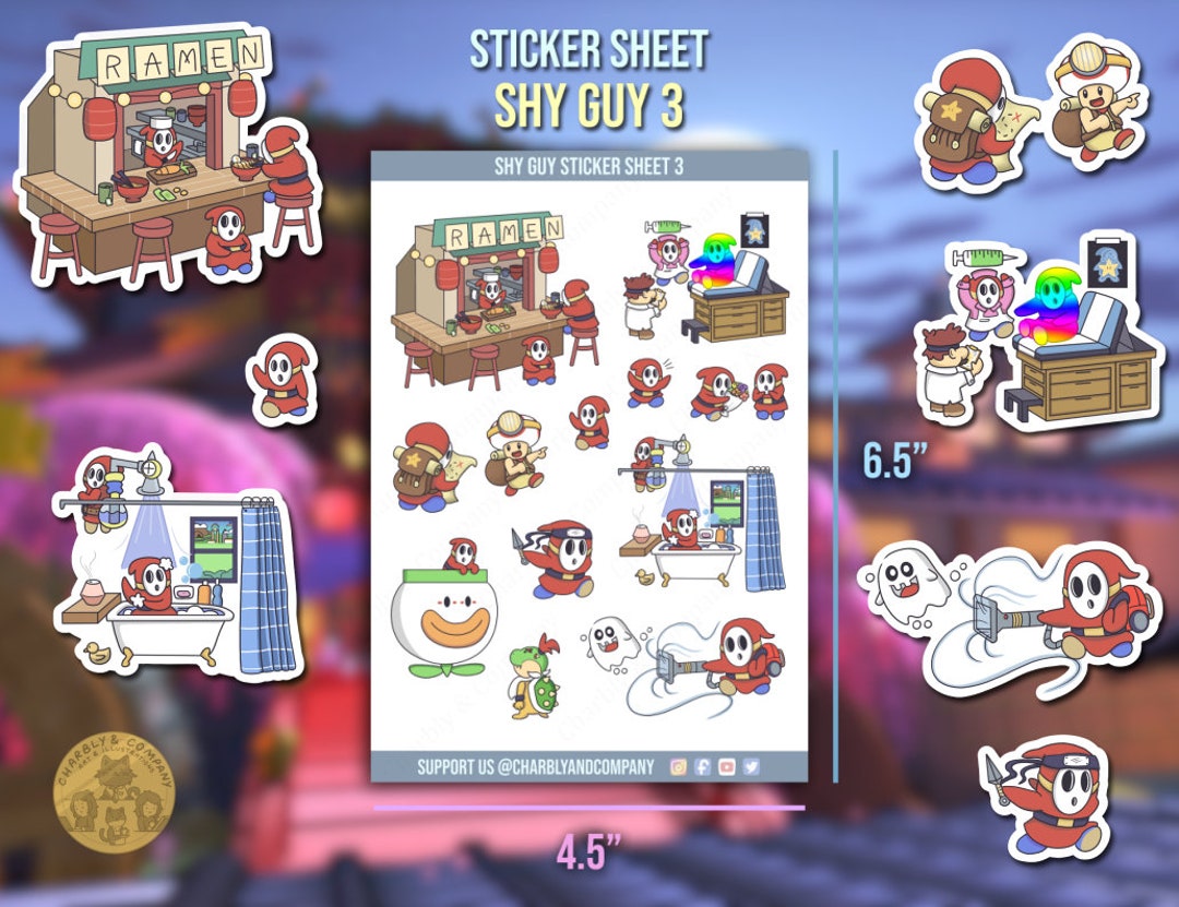 Shy Guy | Sticker Sheet 3 - Etsy