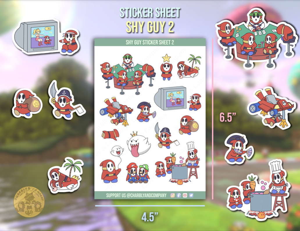 Shy Guy | Sticker Sheet 2 - Etsy