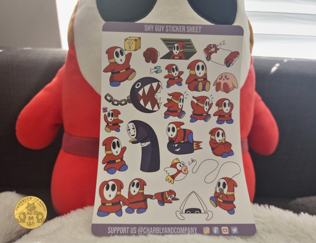 Shy Guy | Sticker Sheet - Etsy