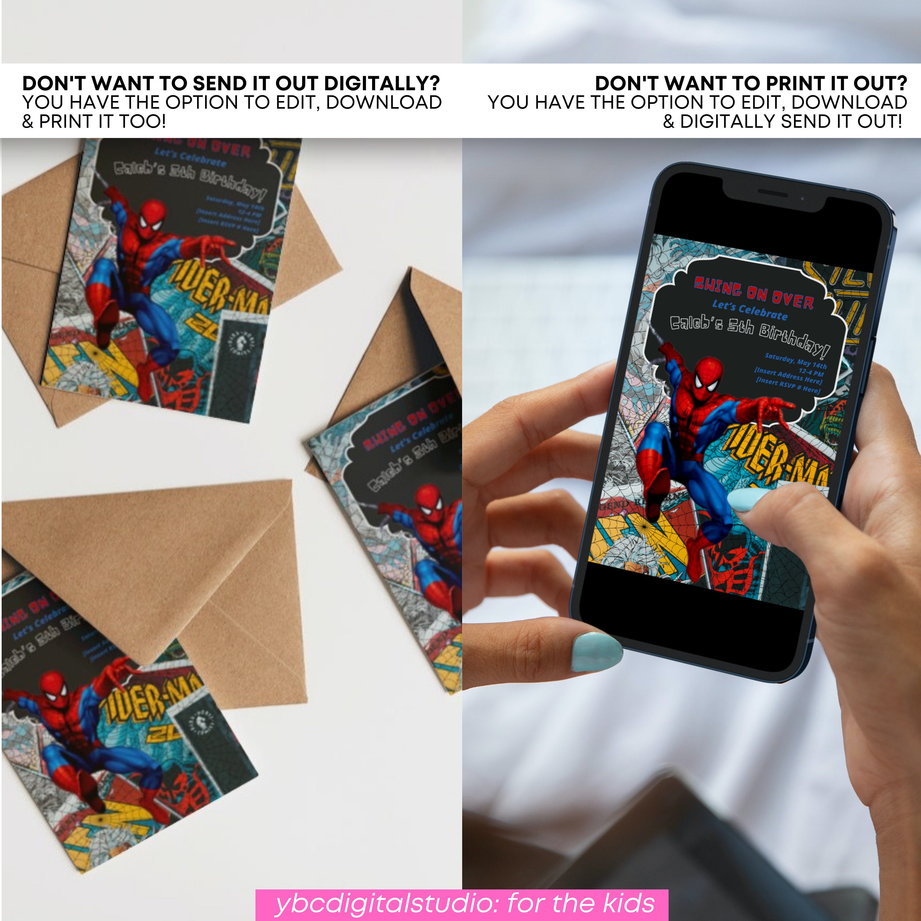 Amazing Spider Man Invitation Printable Editable Digital Download ...