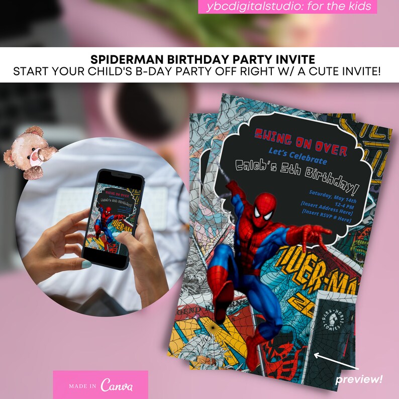Amazing Spider Man Invitation Printable Editable Digital Download ...