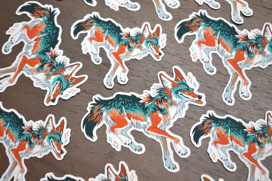 Coyote Vinyl Sticker - Etsy