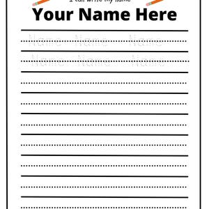Personalized Name Writing Tracing Templates- Practice Handwriting of ...