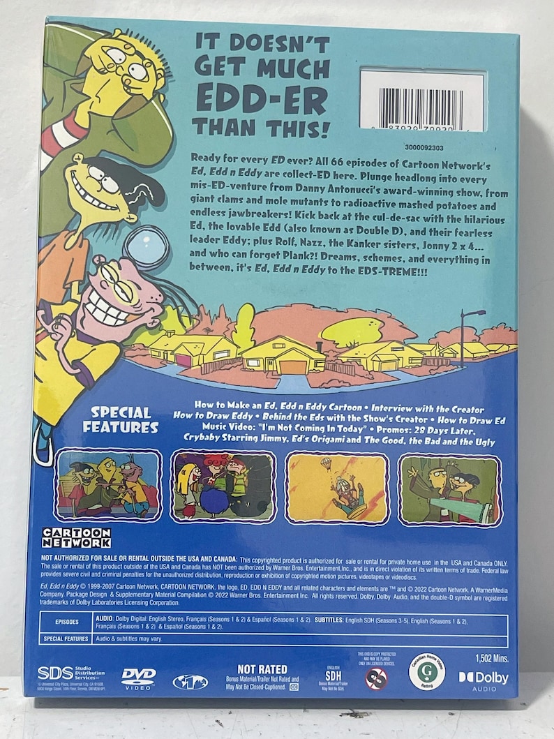 Ed, Edd, 'n' Eddy Complete Seasons 1-6( DVD 10 Disc Deluxe Edition) - Etsy