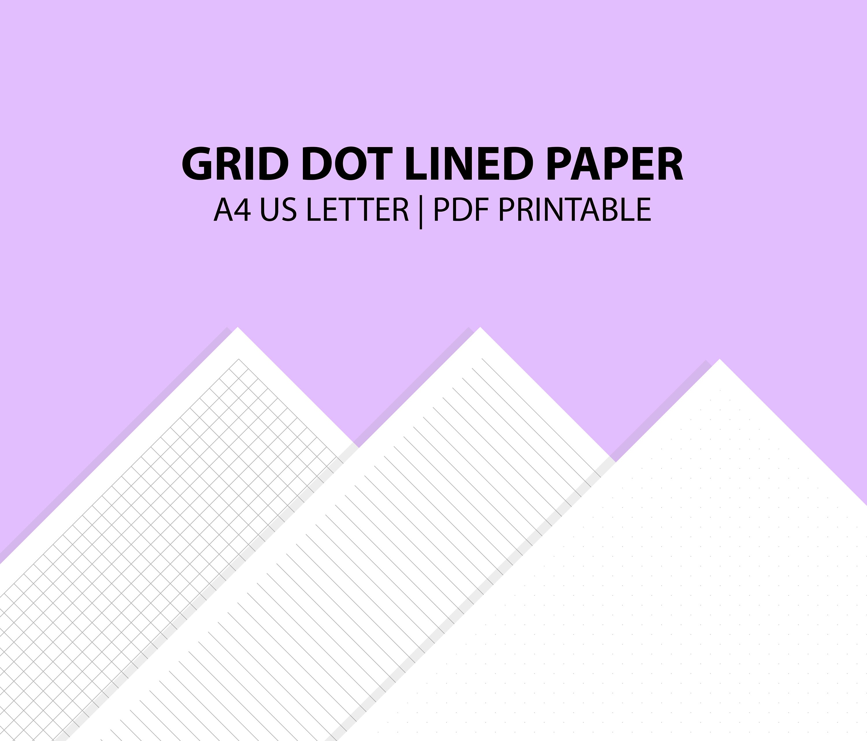 Grid Dot Lined Paper A4 US Letter Size, Printable Writing Paper Blank ...