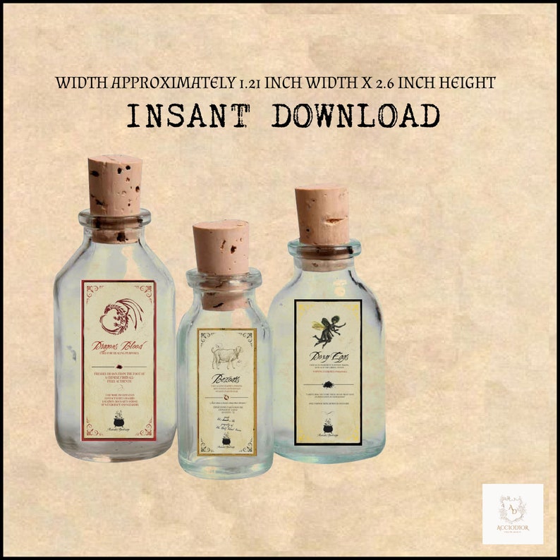 12 Printable Mini Potion Labels - Aesthetic Dark Academia Hogwarts Art ...