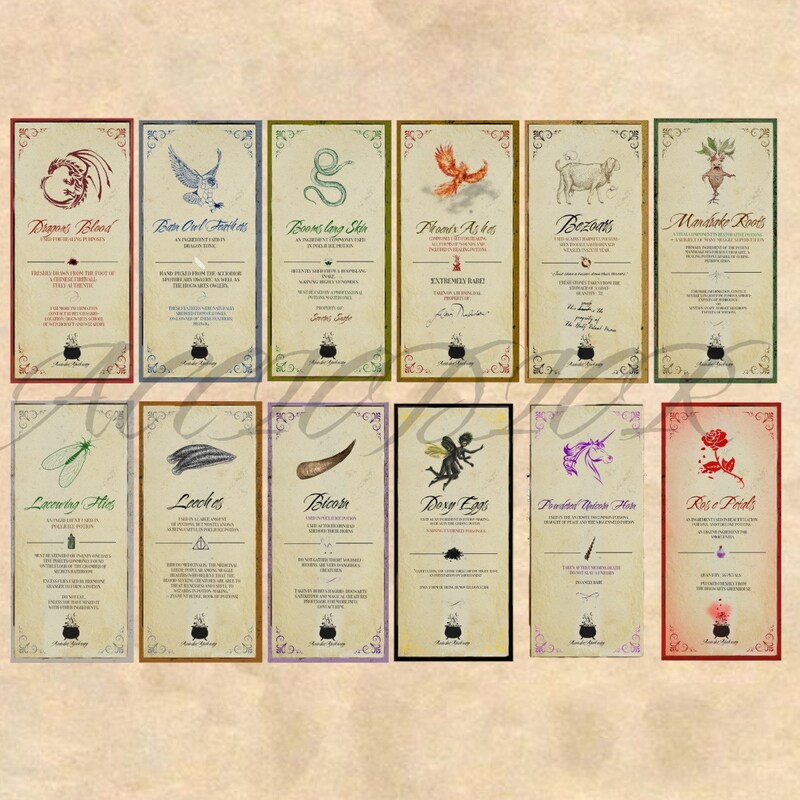 Mini Potion Bottle Labels - Etsy