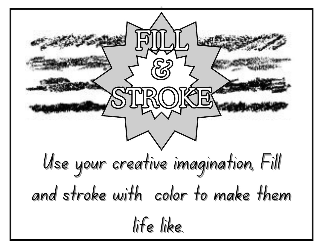Fill And Stroke Coloring Pages Etsy