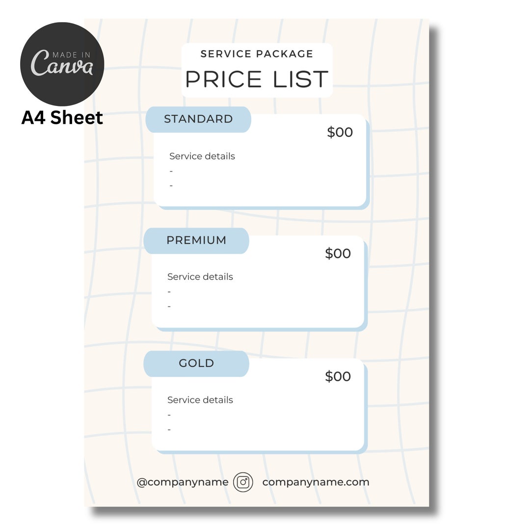 Bundle Price List for Small Businesses | Salon Package Pricing List ...