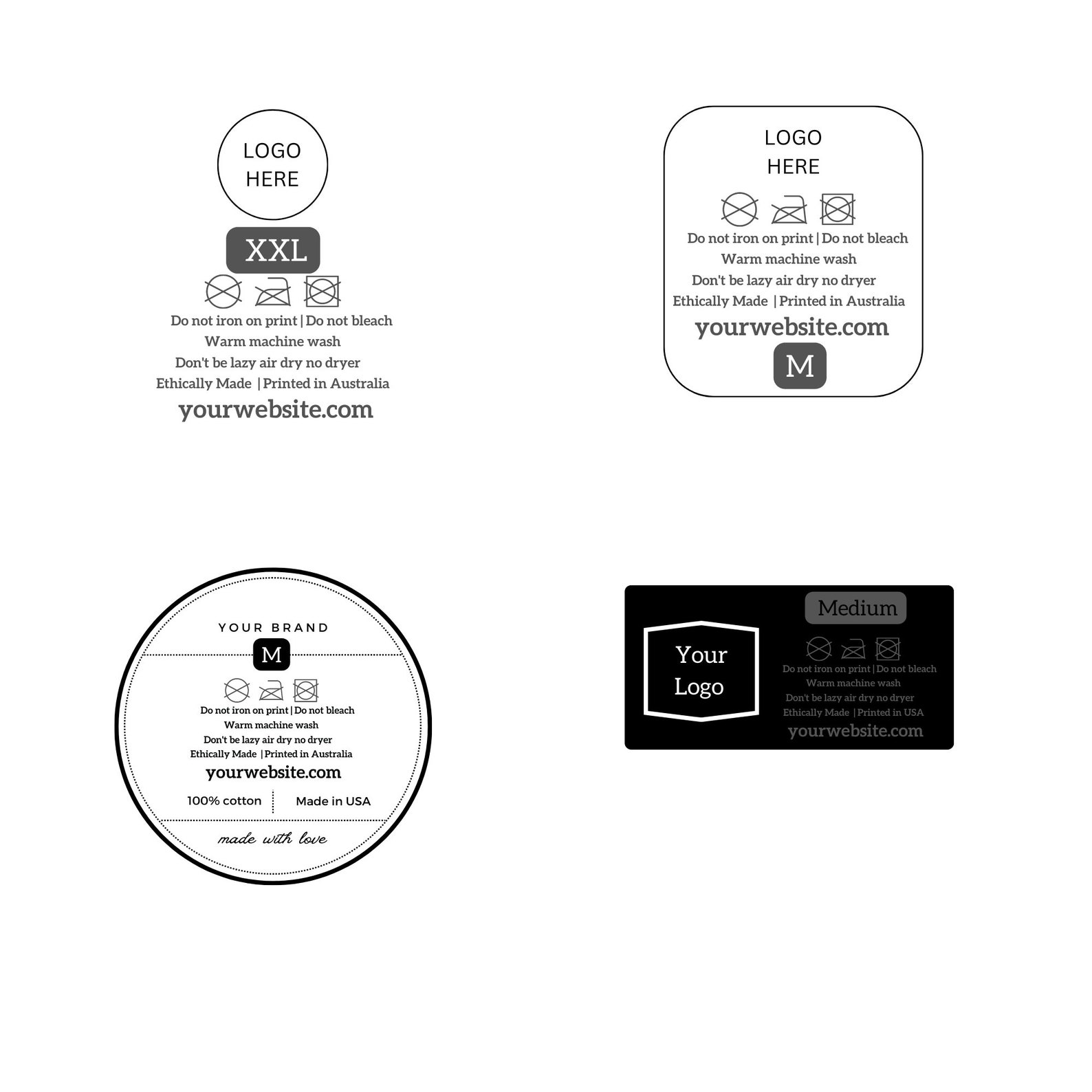 Neck Label Template for Clothing Brand | T-shirt Tag, Custom Clothing ...