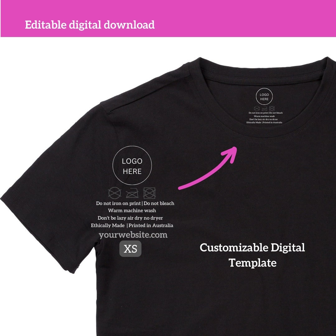 Neck Label Template for Clothing Brand | T-shirt Tag, Custom Clothing ...