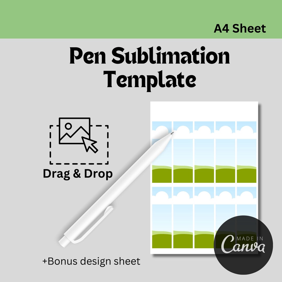 Sublimation Pen Template - Canva Template Pen Wrap - Pen Box Svg - Pen ...