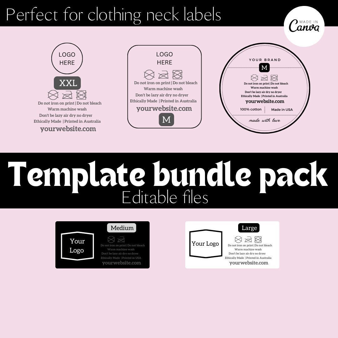 Neck Label Template for Clothing Brand | T-shirt Tag | Custom Clothing ...