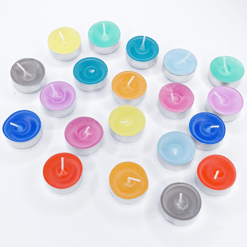 Colorful Tea Lights in 10 Different Colors, Pack of 20, Unscented ...