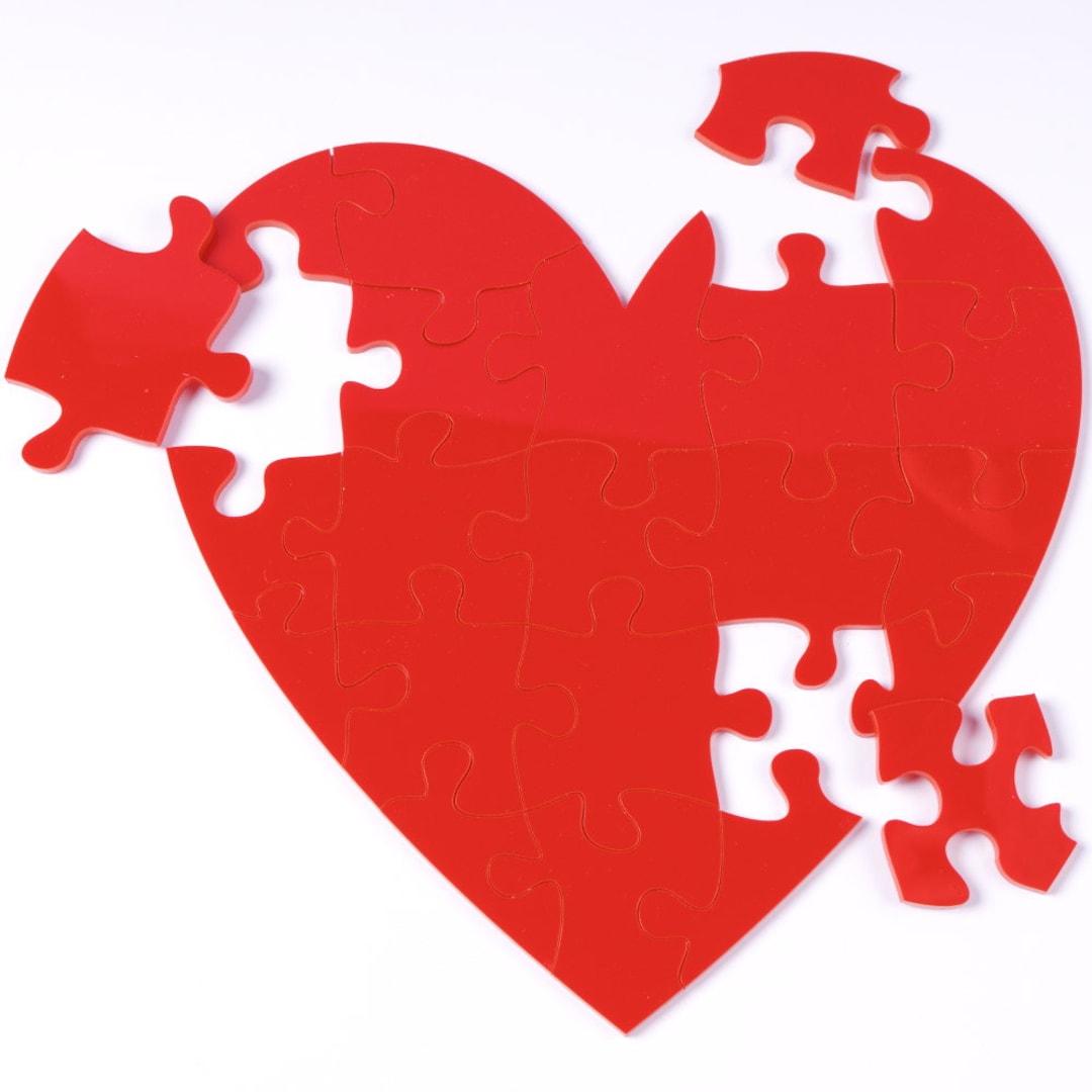 Heart-shaped Puzzle Made of Acrylic Can Be Written On 20 X - Etsy
