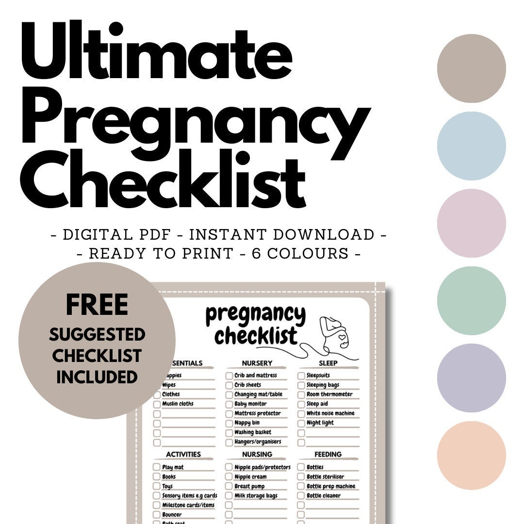 Ultimate New Baby Pregnancy Checklist / PDF Instant Download ...