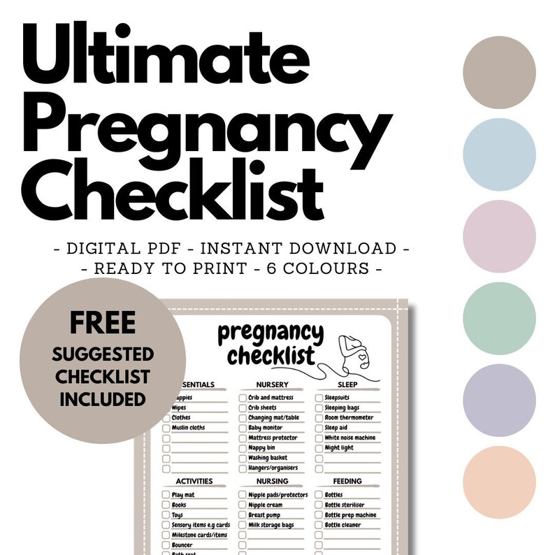 Ultimate New Baby Pregnancy Checklist / PDF Instant Download ...