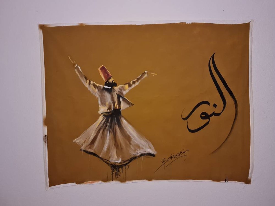 Whirling Dervish With Arabic Calligraphy - Etsy