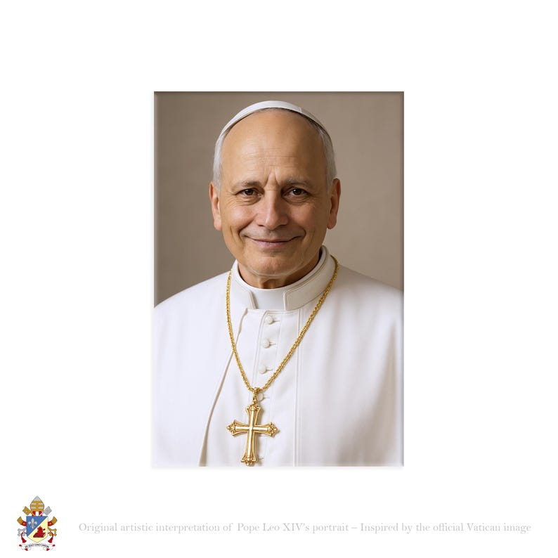 Pope Leo XIV – Artistic Portrait | Catholic Decoration | Vatican ...